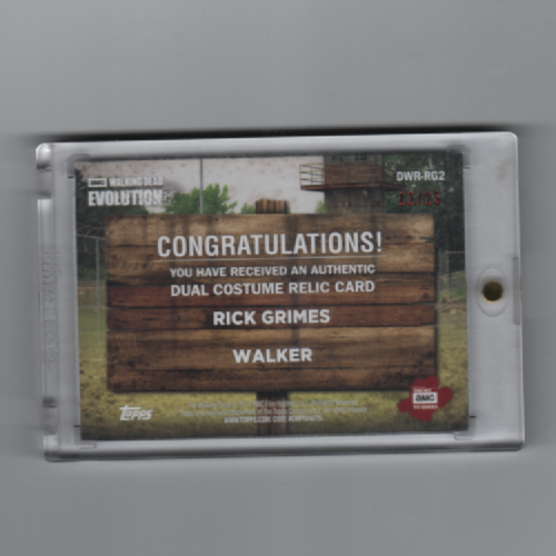 WALKING DEAD EVOLUTION DUAL RELIC CARD RICK/WALKER #/25!! WALMART ...