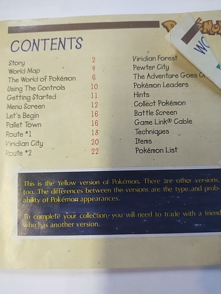 2 Pokemon Trainer's Guide Game Boy Booklet 1998, Manuals Only, Yellow ...