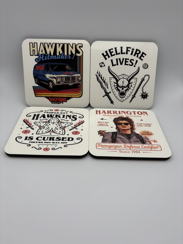 Stranger Things Inspired Coaster Set Retro Tv Show Birthday Gift ...