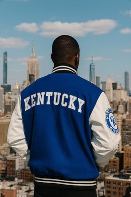 Letterman Kentucky Wildcats Graduate Royal & White Varsity Jacket ...