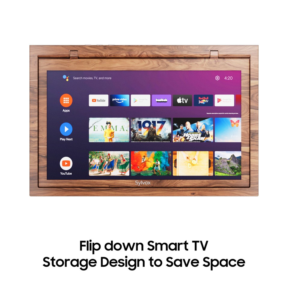 15.6 In Flip Down Smart TV ±180° Rotation Under Cabinet Kitchen TV ...