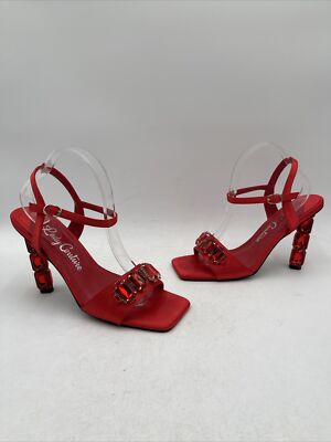 Women’s Lady Couture Karisma Jeweled Heel Sandal, Red Size 10 | eBay