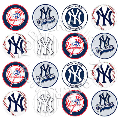 16x EDIBLE Yankees Baseball Cupcake Toppers Wafer Paper 4cm (uncut) | eBay