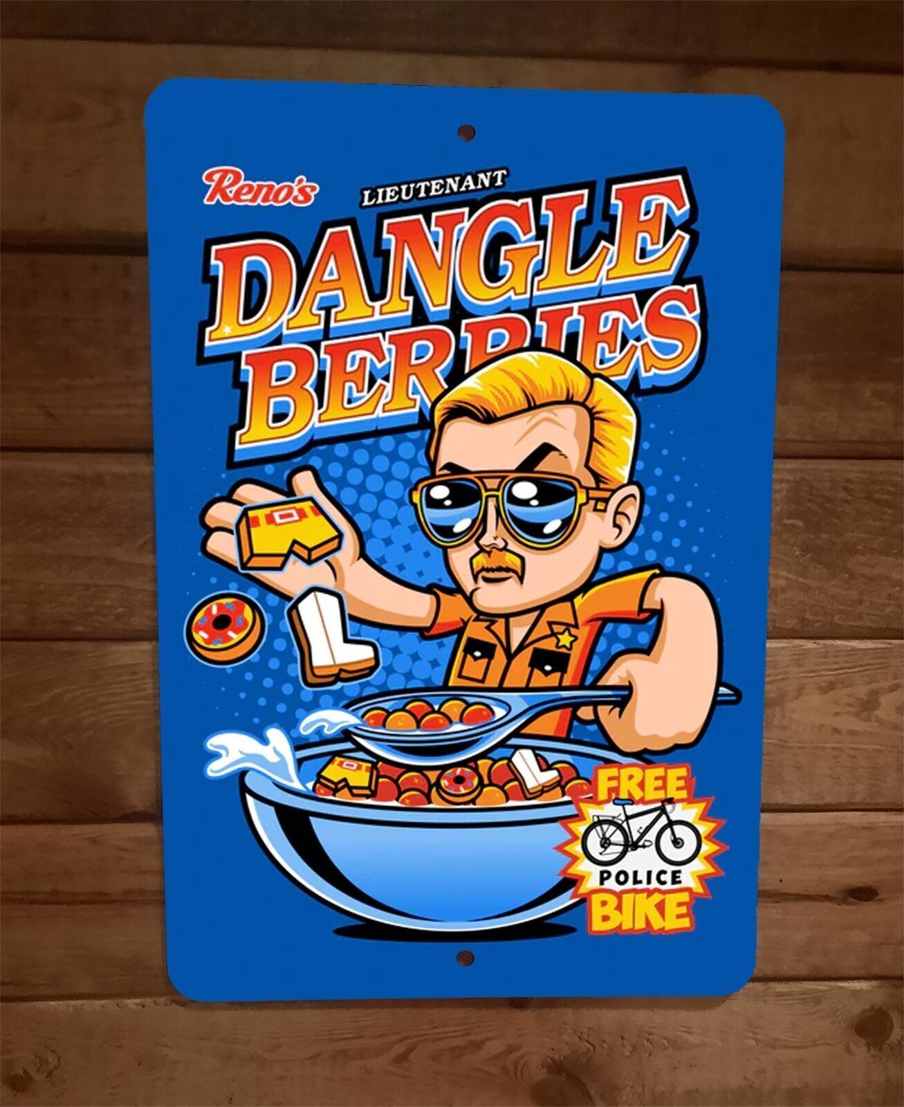 Renos Lt Dangle Berries Cereal 911 TV Show Parody 8x12 Metal Wall Sign ...