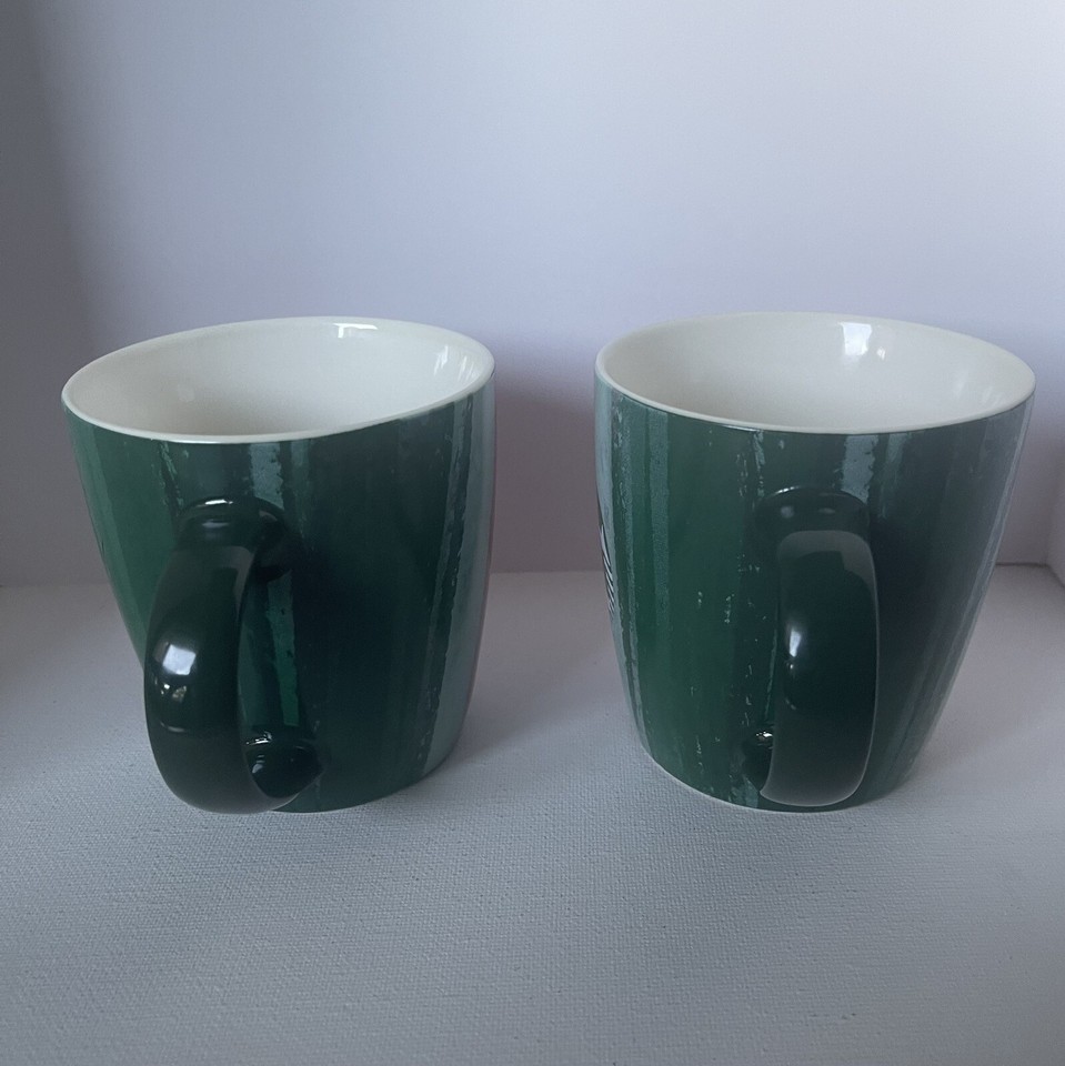 Starbucks Coffee Mug Cup Pair of 2021 Red Green Purple Striped 12 Oz ...