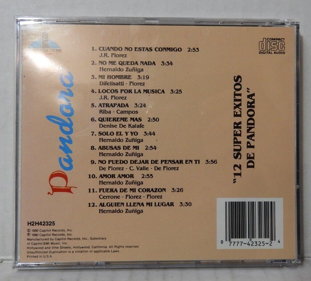 PANDORA "12 Super Exitos" 1990 (EMI/CAPITOL) CD EX/EX! | eBay