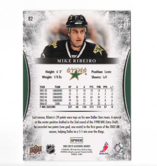 2007-08 SP Authentic Limited Mike Ribeiro /100 Stars C-847 | eBay
