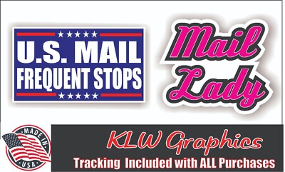 U.S. Mail Frequent Stops Car Window Decal Sticker Rural Carrier Truck ...