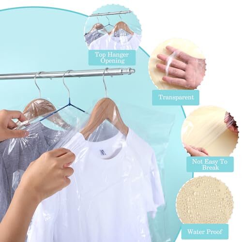 Clear Plastic Garment Bags Clothes Hanging Covers Suit Protctor Bag | eBay
