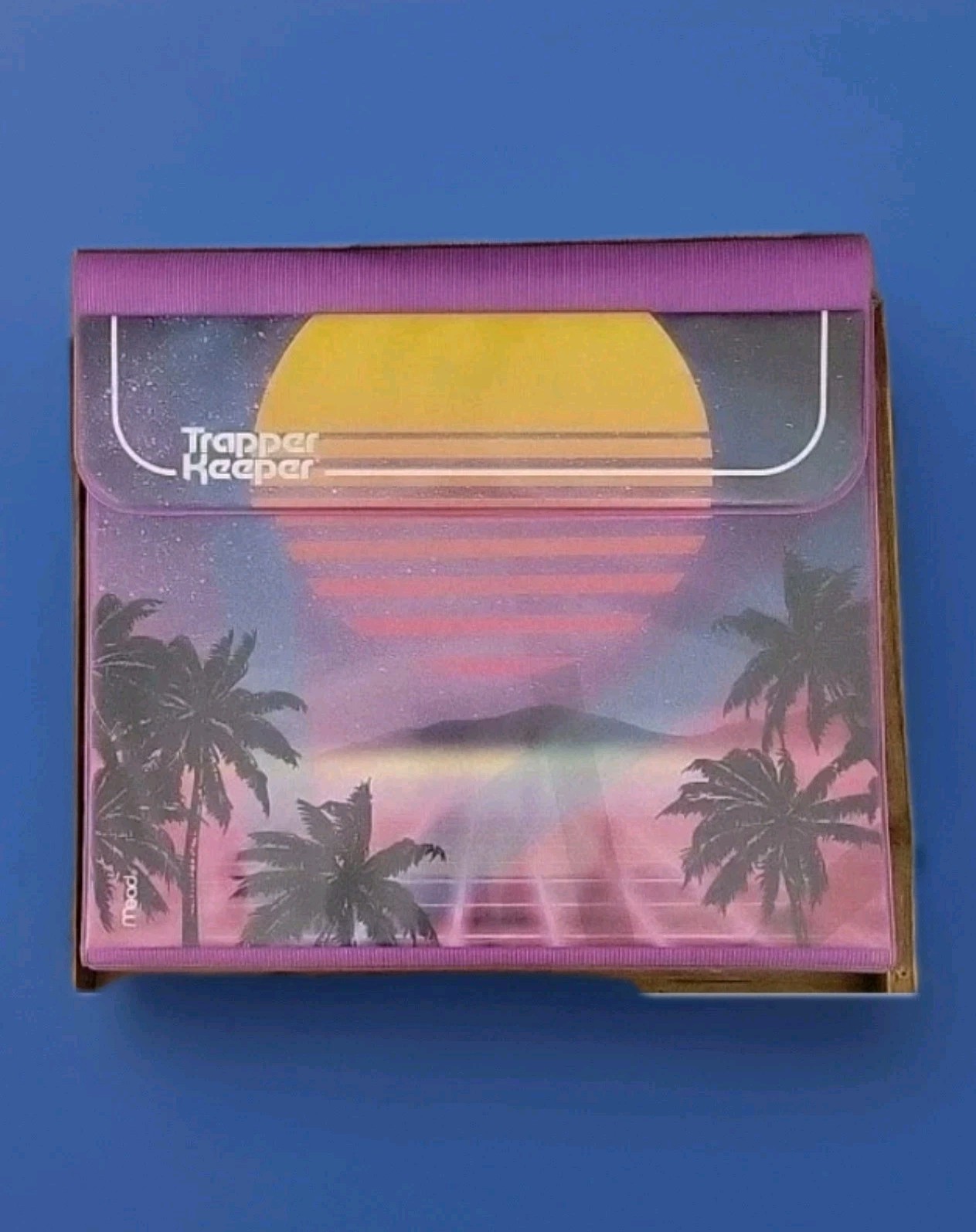 Vintage Mead Trapper Keeper Binder Sunset Moon Miami Palm Trees Purple ...
