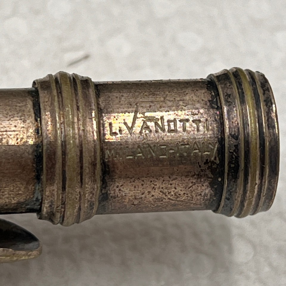 INCOMPLETE Luigi Vanotti Milano Piccolo Flute Vintage Silver ANTIQUE ...