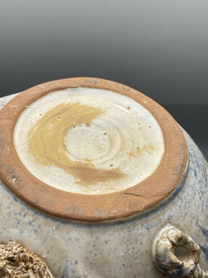 Christopher Crete Signed Glazed Pottery Sea Life Vase Octopus Fish ...