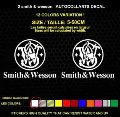 2 SMITH & WESSON autocollant Véritable decal autocollant STICKERS ...