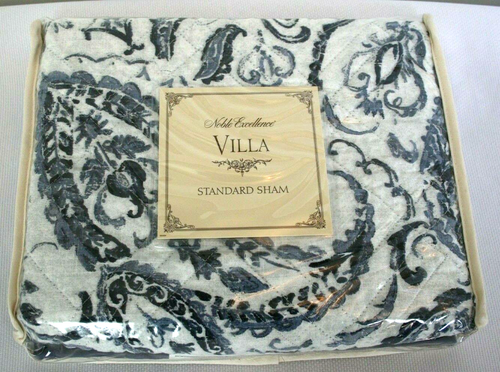 Standard Size Bed Pillow Sham Noble Excellence Villa Alana Navy White ...