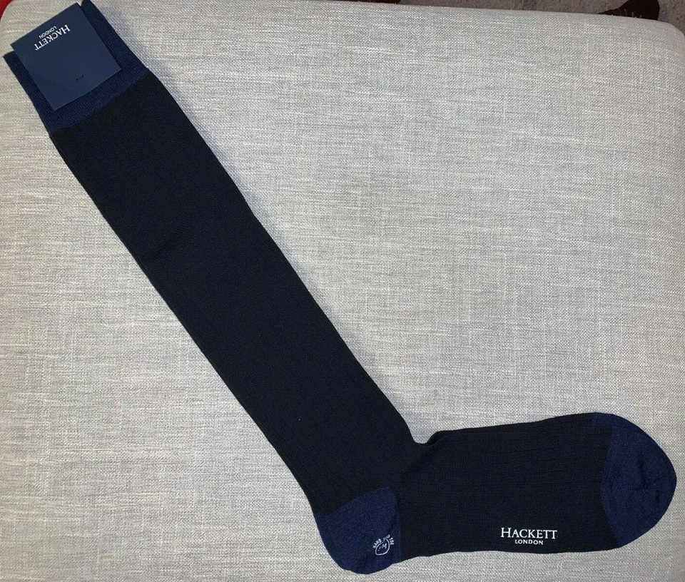Hackett London Merino Long Socks Black Men's NWT | eBay