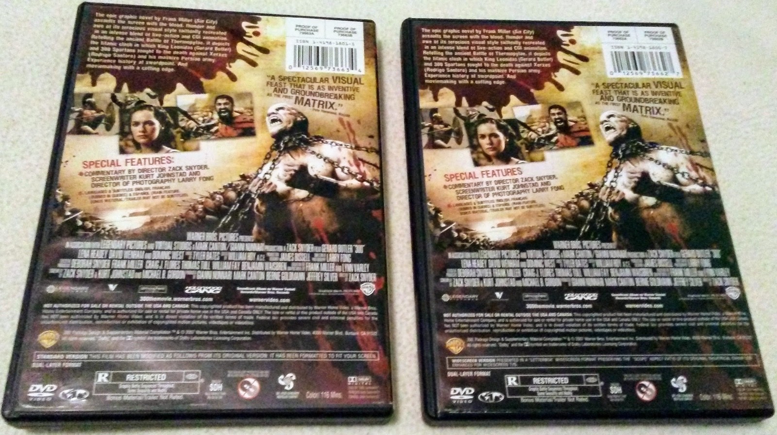 300 (2 DVD's) Full Screen & Widescreen Edition 2007: Gerard Butler ...
