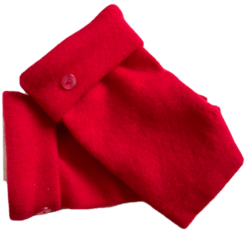 FINGERLESS GLOVES RED 100% MERINO WOOL S - M SMALL - MEDIUM MITTENS ...