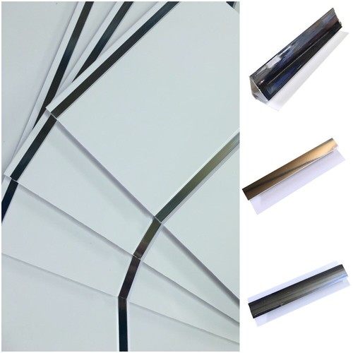 Gloss White Chrome Strip Ceiling Panels Bathroom Cladding Shower Wall ...