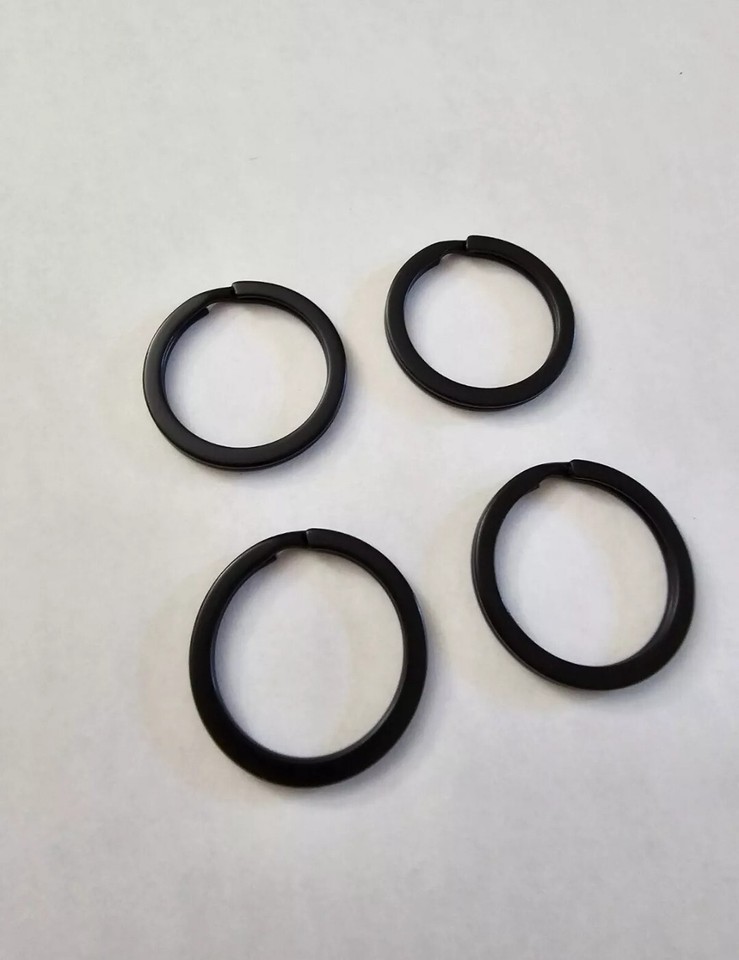 4x Black Split Key Rings 25mm Stainless Steel – Heavy Duty for Keys ...
