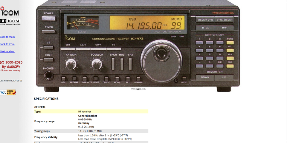 Icom IC-R72 HF Receiver Operation confirmed | eBay