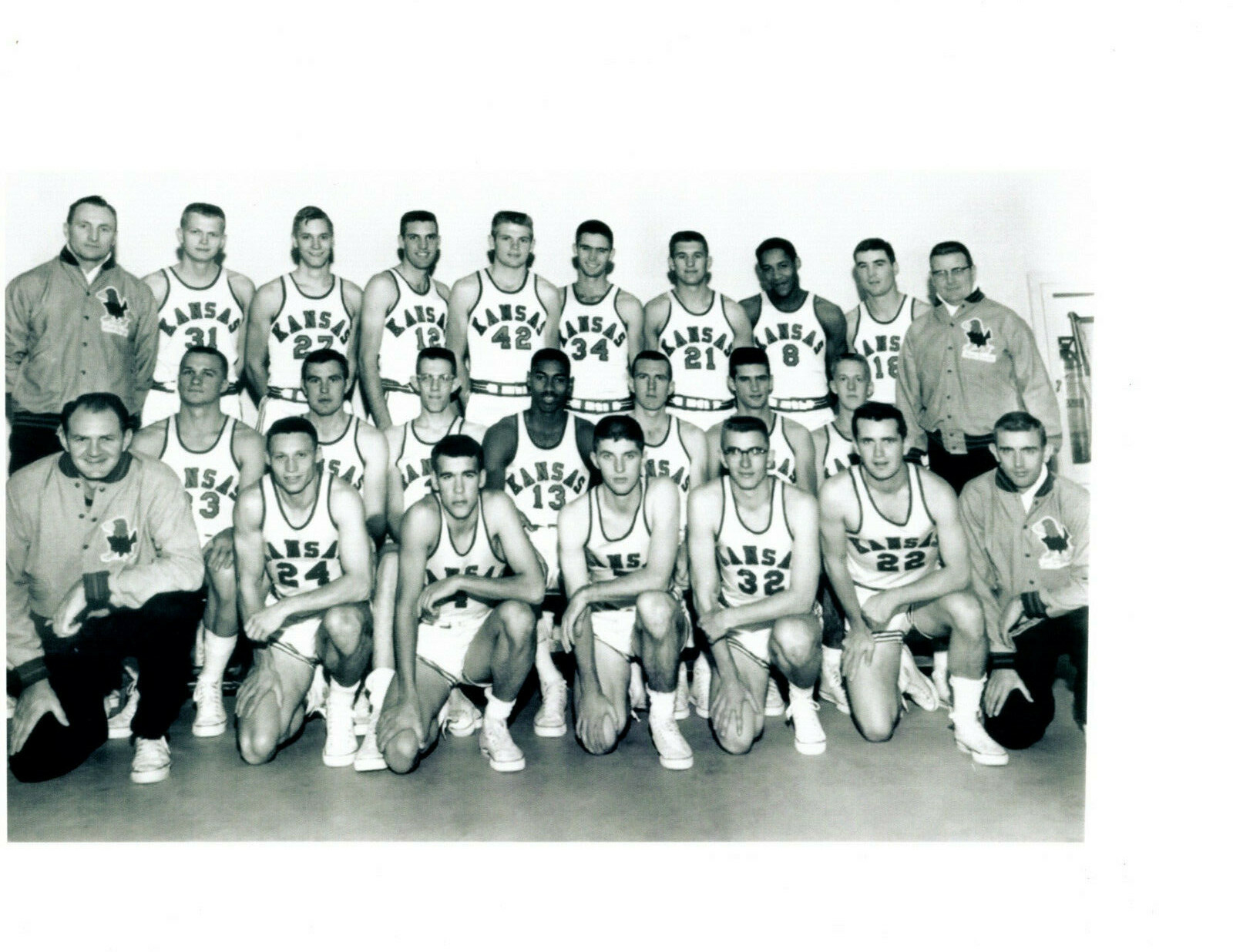 1957 KANSAS JAYHAWKS WILT CHAMBERLAIN 8X10 TEAM PHOTO BASKETBALL NCAA ...