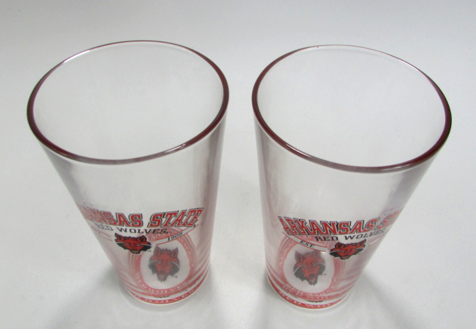 Arkansas State Red Wolves Graphic Pint Glasses Set of 2 Jonesboro ...