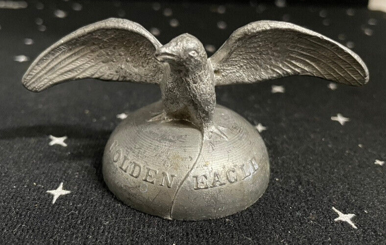 Vintage Non-Metallic Silver Color Golden Eagle Figure 3.5" Wide 1.75 ...