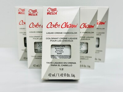 WELLA Color Charm Permanent Dye Liquid High Lift Blonde Claire 1200/12N ...
