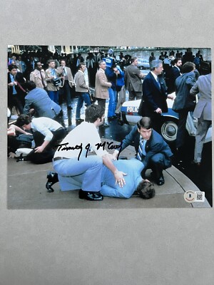 Timothy J. McCarthy autographed signed 8x10 photo Beckett BAS COA Reagan Shot | eBay