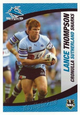 2008 CRONULLA SHARKS NRL Card LANCE THOMPSON Daily Telegraph Centenary ...