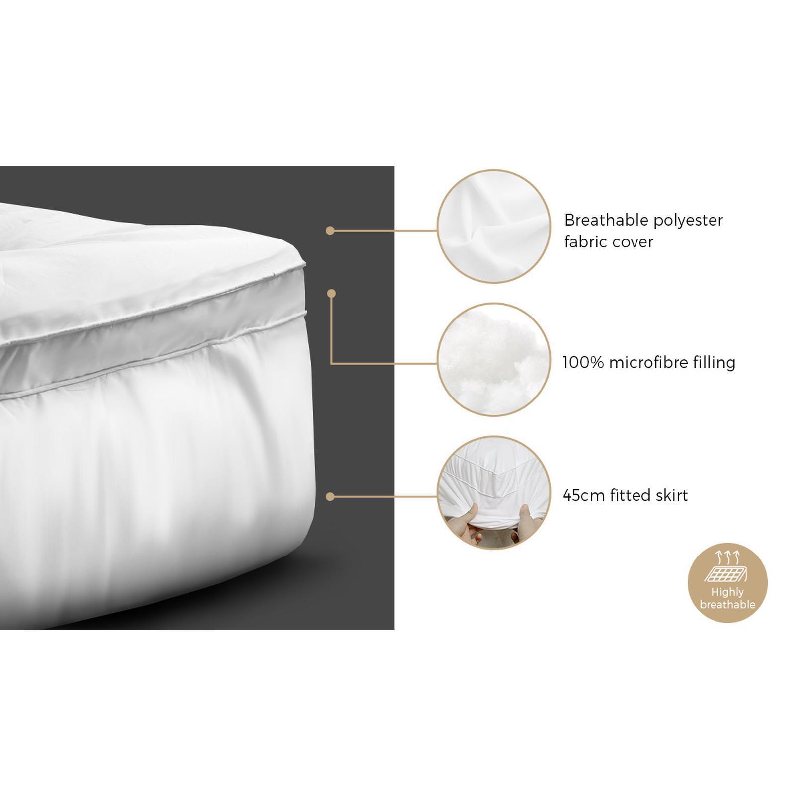 Bedra Mattress Topper Microfibre Pillowtop Protector Underlay Pad King ...