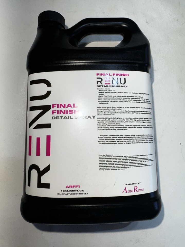 RENU FINAL FINISH DETAIL SPRAY for Car & Auto Detailing 1 Gallon ...