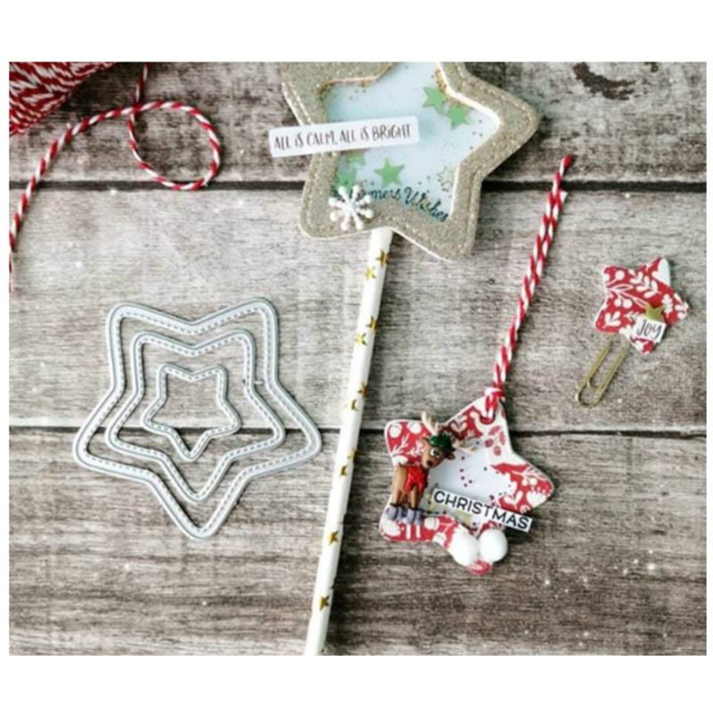 Star Shape Cards Cut Stencils for Card Making Photo Decorative Paper ...