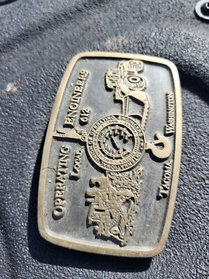 Operating Engineers Local 612 Brass Belt Buckle Tocoma Washington | eBay