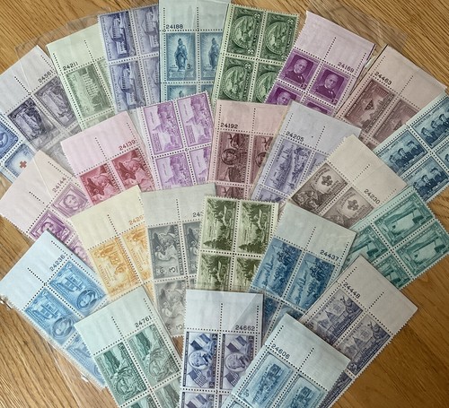 US PLATE BLOCK Stamp Collection Lot of 25 Blocks MNH Most 3¢ ~ SEE ...