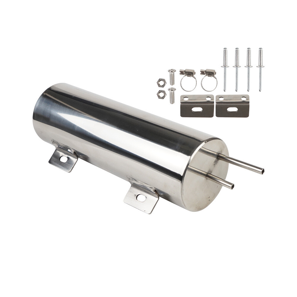 3"x10" Polished Stainless Steel Radiator Coolant Overflow Catch Puke ...