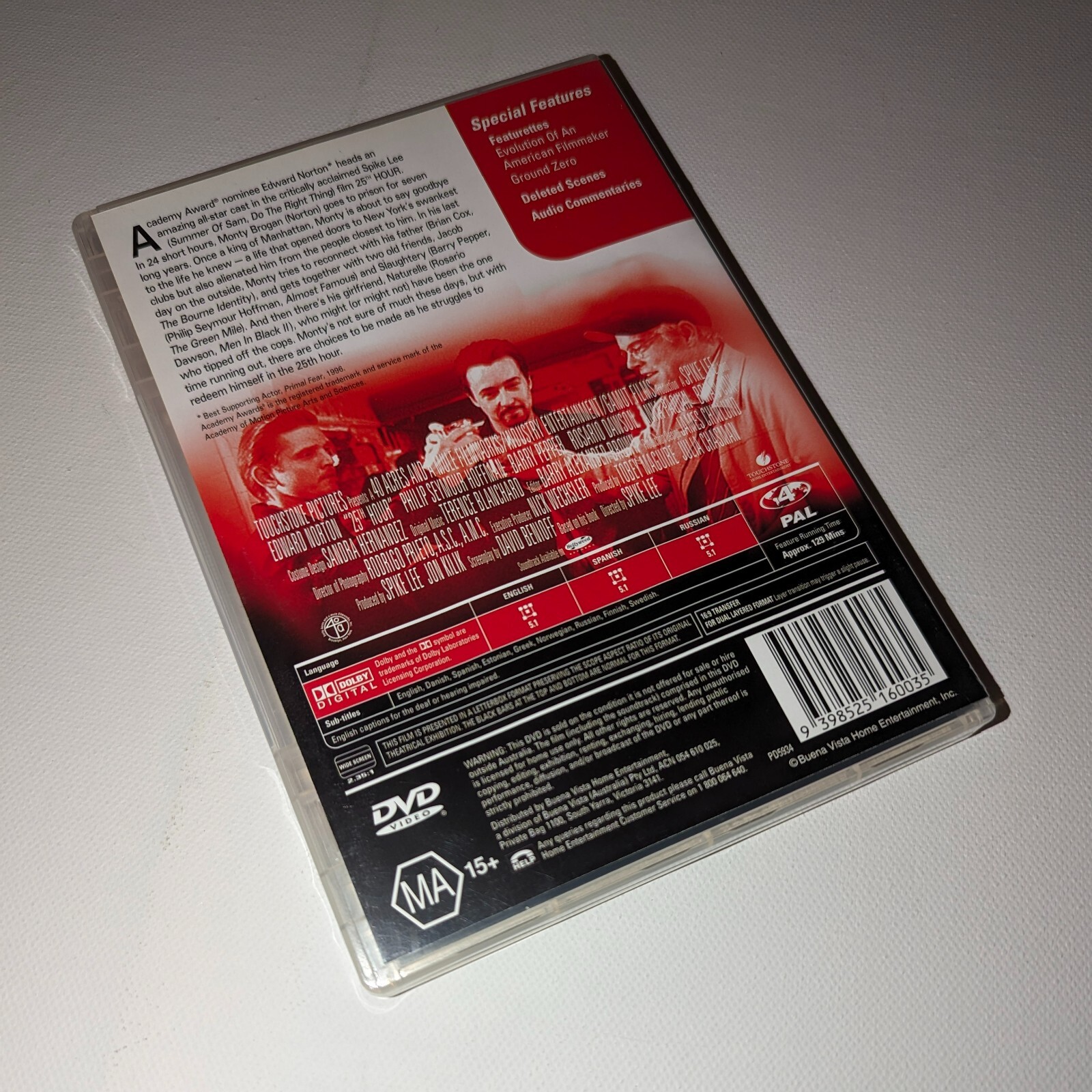 Spike Lee's 25th Hour (DVD:4 Tested) Edward Norton, Philip Seymour ...