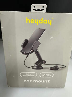 Heyday Dash / Window Car Mount with Wireless 10W Qi Charging - Black ...