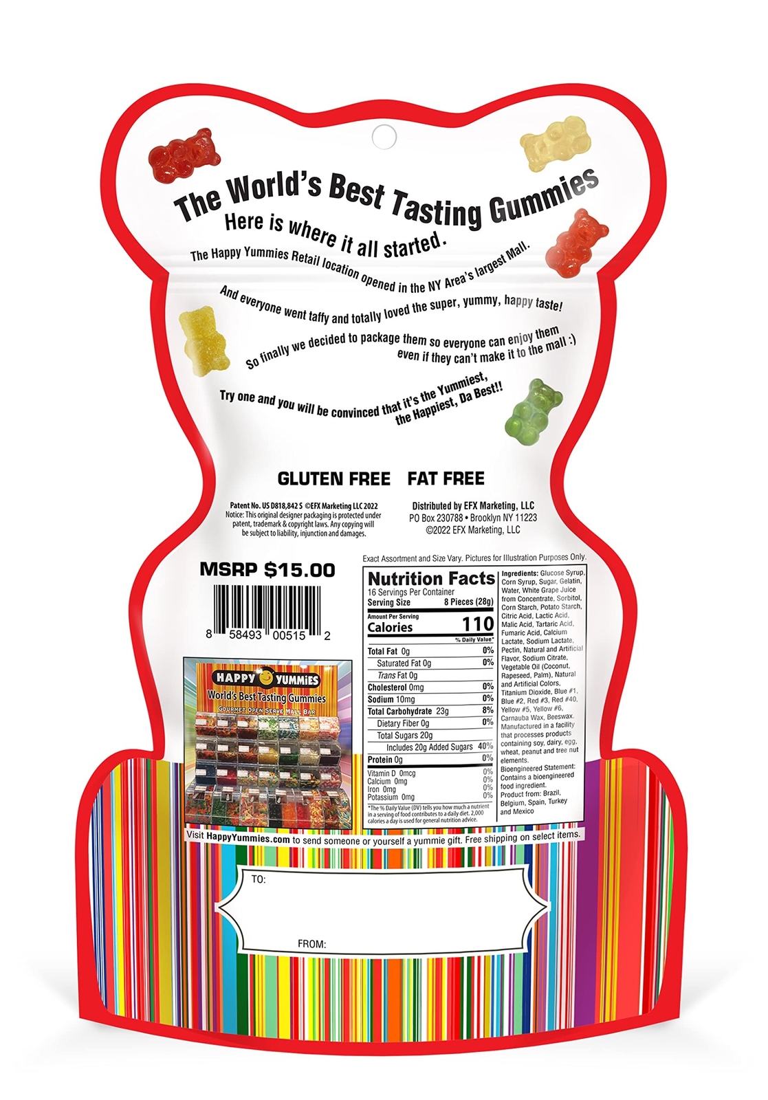 Happy Yummies Worlds Best Tasting Gourmet Gummies 21 Flavor Super bear ...