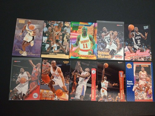 10 ct lot of Different Vernon Maxwell Cards 76ers Rockets Spurs Sonics ...
