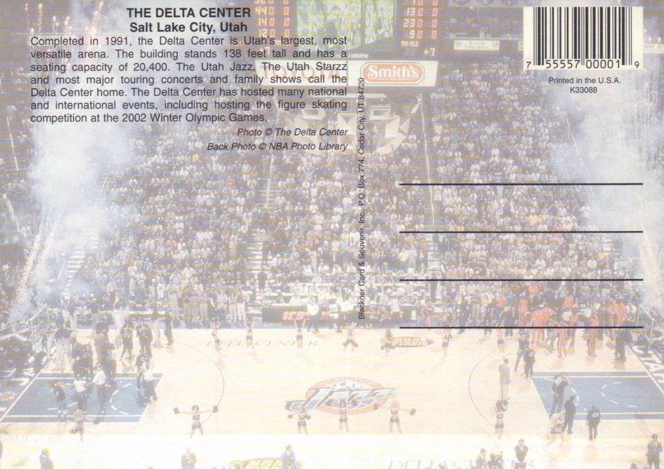 Delta Center Salt Lake City Utah, NBA Jazz, Basketball Arena - Stadium ...