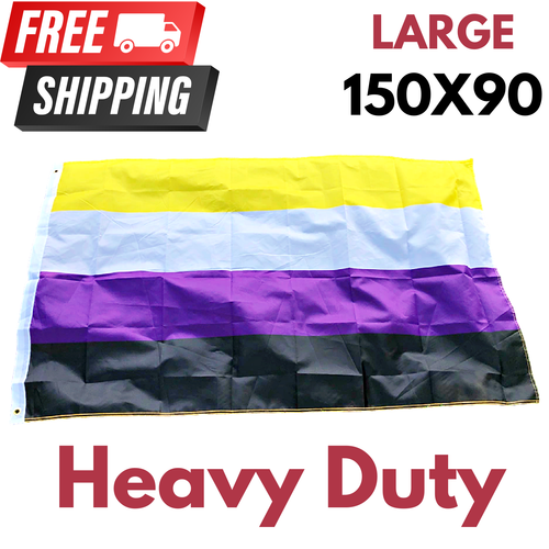 LGBT Non-binary Flag Large Outdoor Indoor Heavy Duty 150X90cm National ...