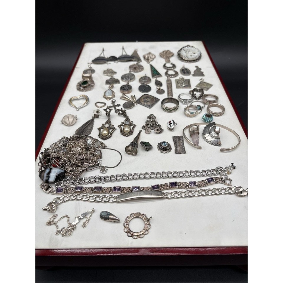 367 Grams Sterling Silver Jewelry Lot Womens OS Silver Good Mixed ...