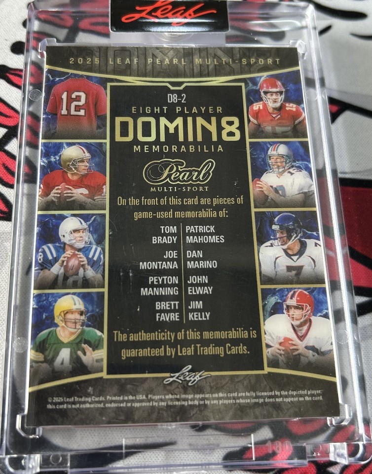 2025 Leaf Pearl Domin8 Brady Mahomes Montana Manning Elway Marino Favre ...