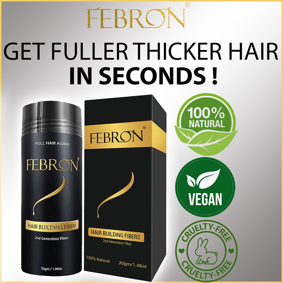 FEBRON Hair Building Fibers 30gm - For Thinning Hair Cover Bald spots ...
