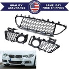 3x Bumper Fog Light Grille (LH+RH+Center ) For 2013-2018 BMW 3 Series ...