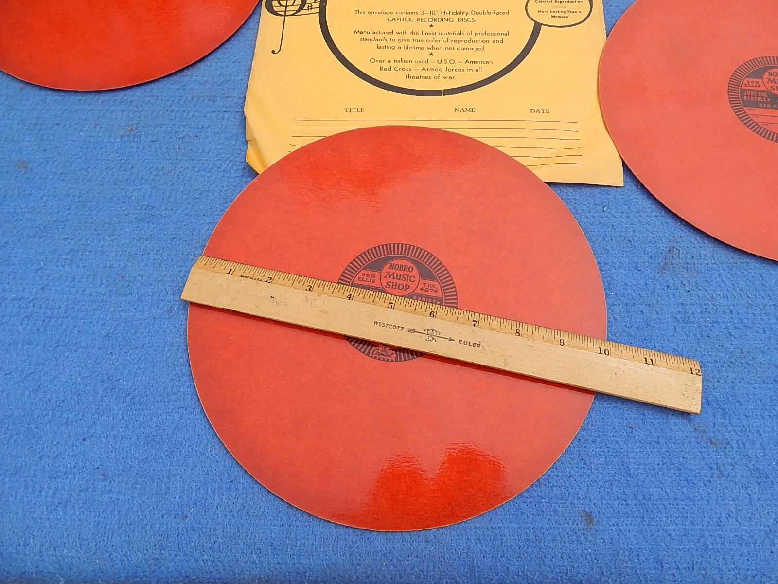 1940s Capitol Recording Discs Noto Brothers jukebox operators - 10 inch ...