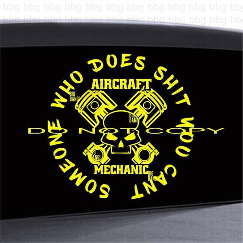 Aircraft Mechanic Vinyl Decal Sticker LRG 11" Die Cut Diesel Truck ...