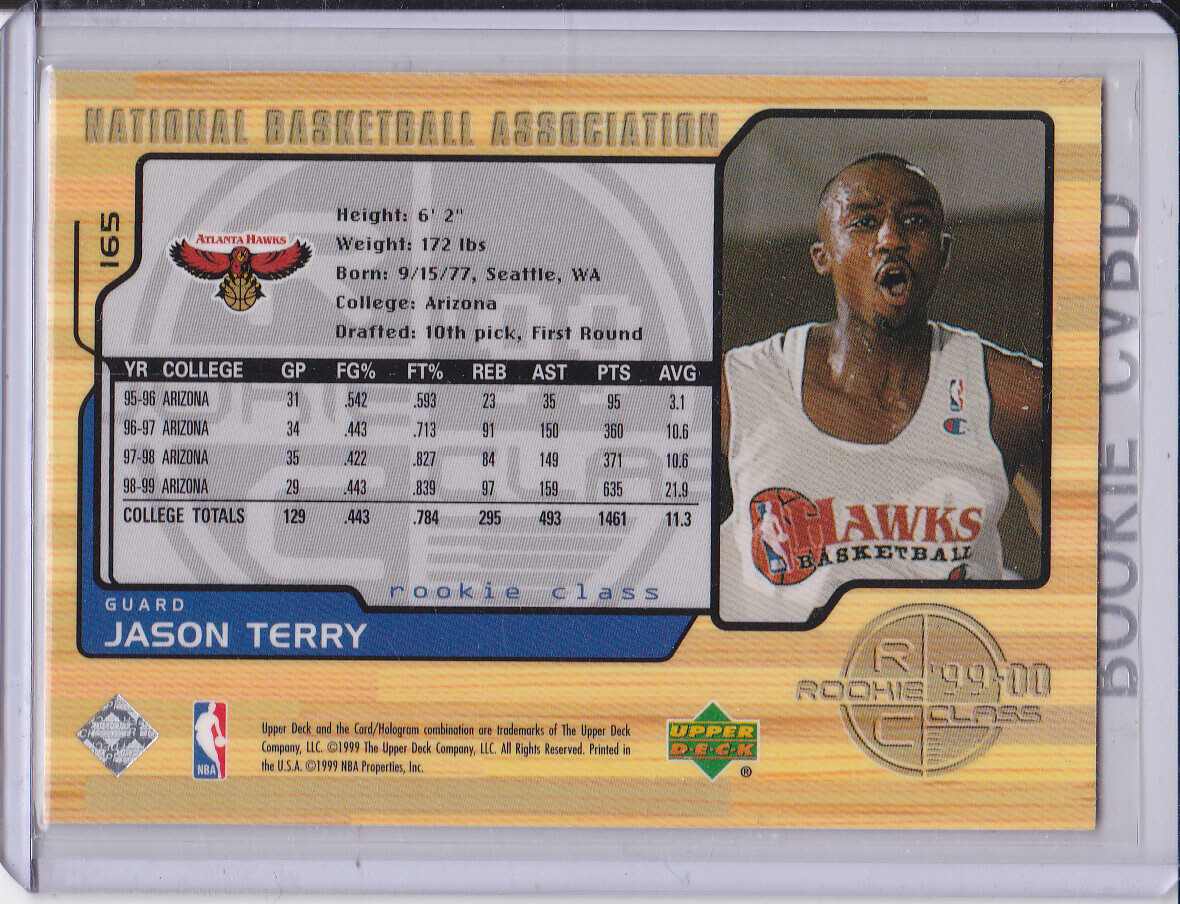 JASON TERRY 1999/2000 Upper Deck BASKETBALL ROOKIE CARD Dallas Mavs ...