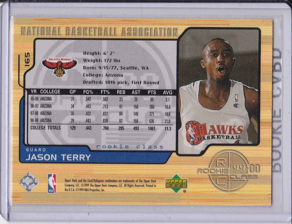 JASON TERRY 1999/2000 Upper Deck BASKETBALL ROOKIE CARD Dallas Mavs ...